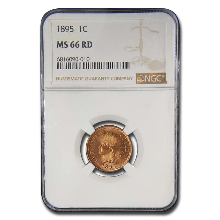 1895 Indian Head Cent MS-66 NGC (Red)