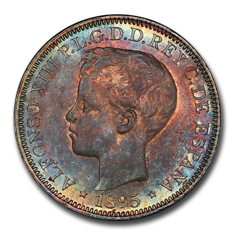 Buy 1895 Puerto Rico Silver Peso King Alfonso XIII MS-62 PCGS | APMEX