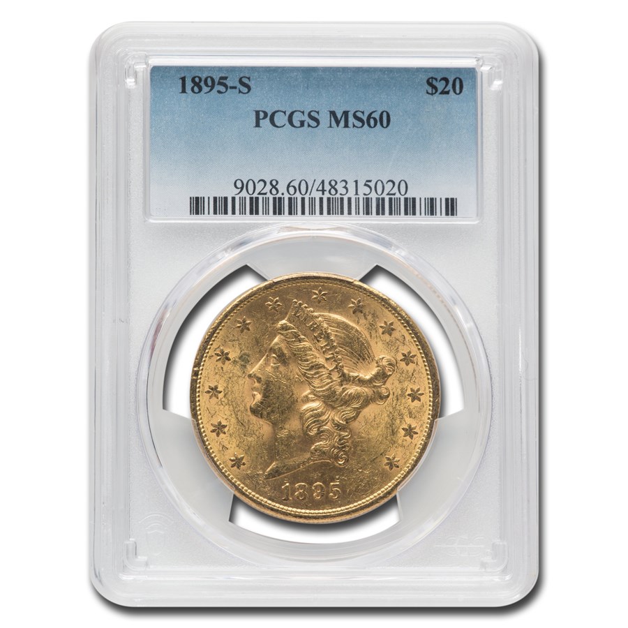 1895-S $20 Liberty Gold Double Eagle MS-60 PCGS