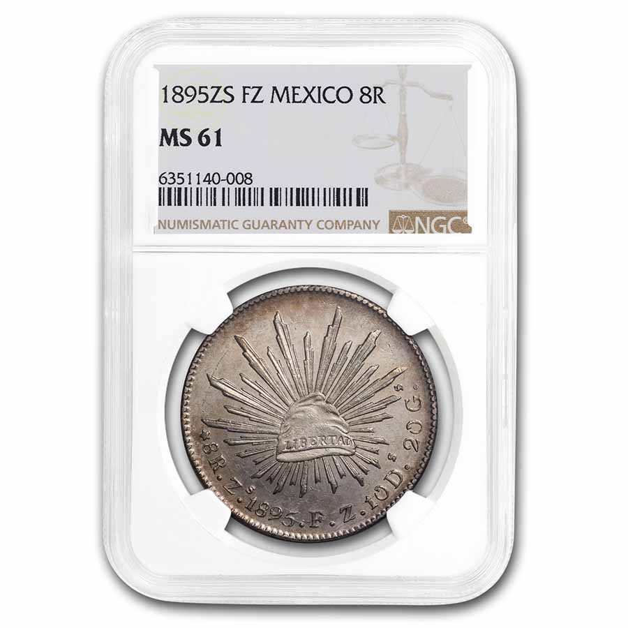 Buy 1895-Zs FZ Mexico Silver 8 Reales MS-61 NGC | APMEX