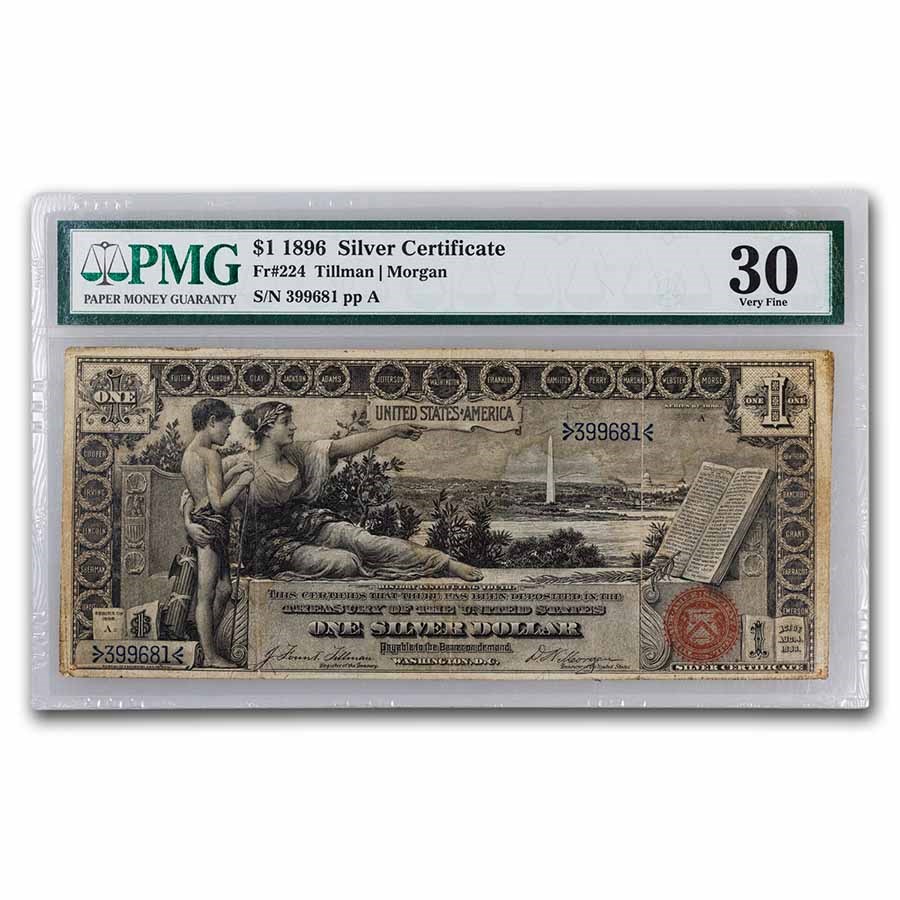 Buy 1896 $1.00 Silver Cert. Educational Note VF-30 PMG(Fr#224)Details ...