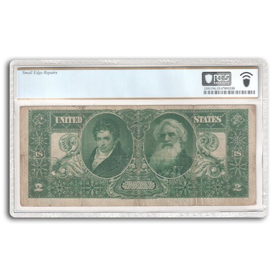 1896 $2.00 Silver Cert Educational Note F-15 PCGS(Fr#247) Details