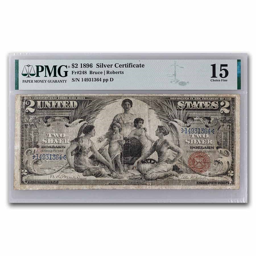 Buy 1896 $2.00 Silver Certificate Educational Note F-15 PMG (Fr#248) | APMEX