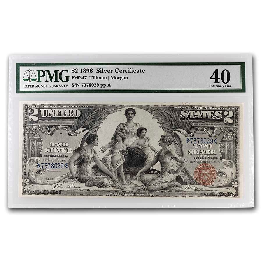 Buy 1896 $2.00 Silver Certificate Educational Note XF-40 PMG (Fr#247 ...