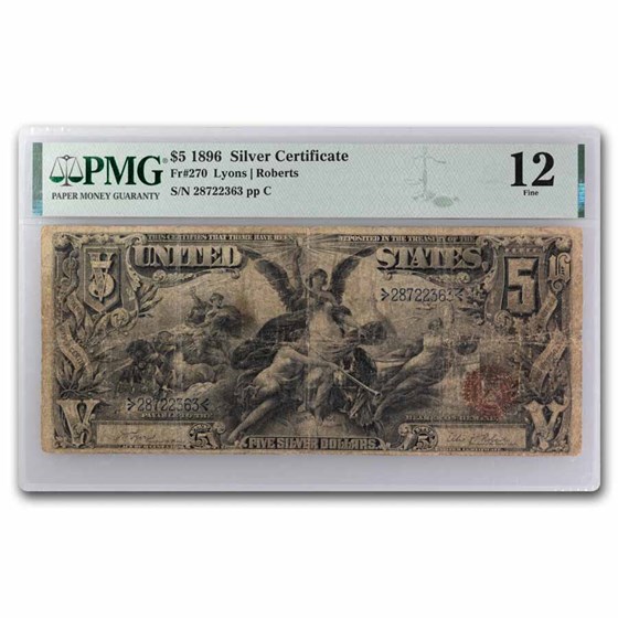 1896 $5.00 Silver Certificate Educational Note F-12 PMG (Fr#270)