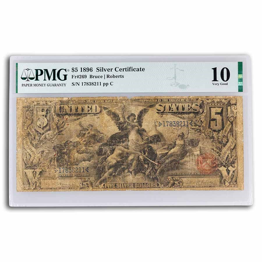Buy 1896 $5 Silver Cert Edu Note VG-10 PMG (Fr#269) | APMEX