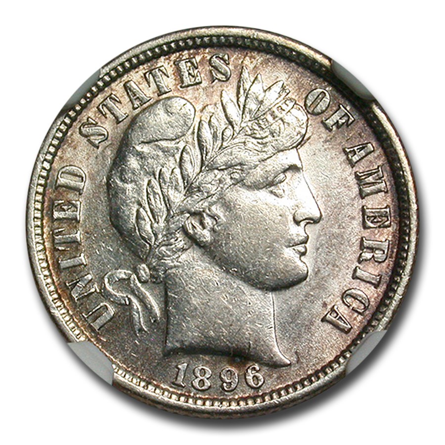 1896 Barber Dime AU-53 NGC