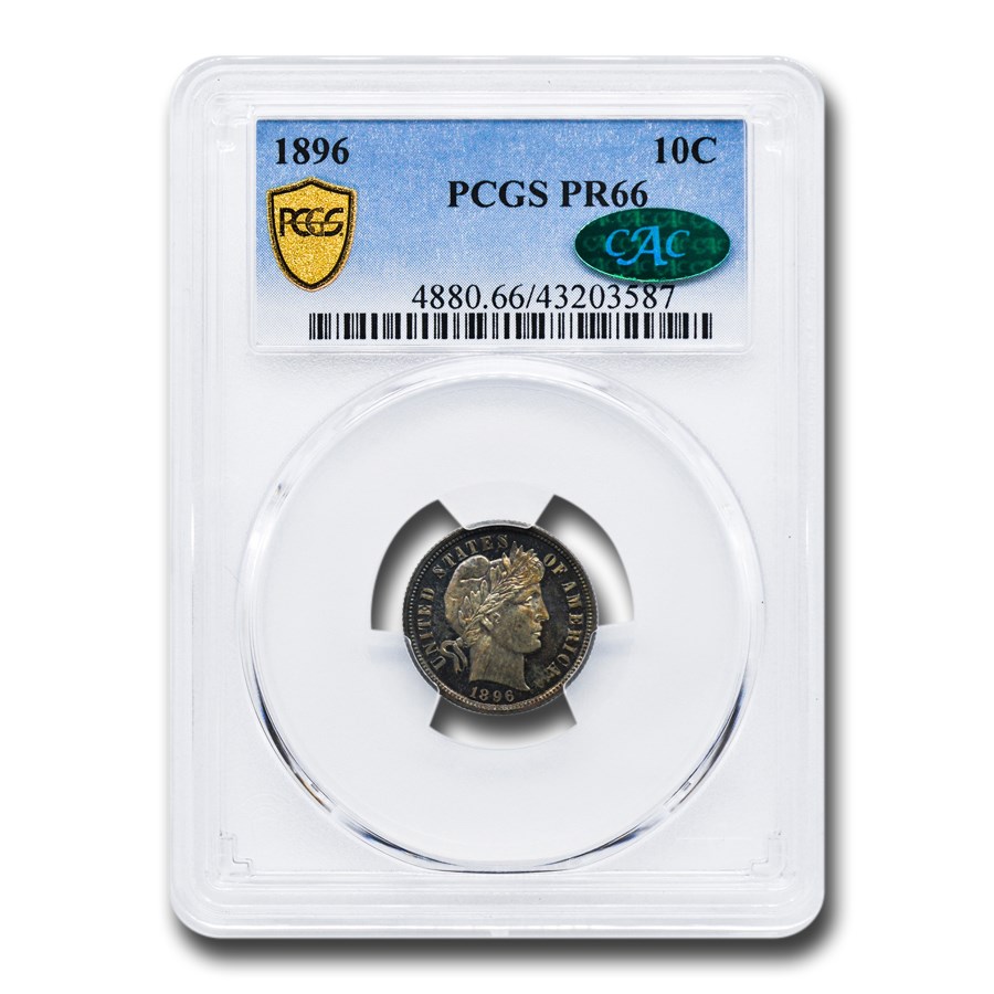 Buy 1896 Barber Dime PR-66 PCGS CAC | APMEX