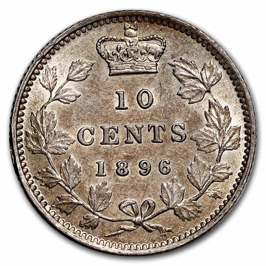 Buy 1896 Canada Silver 10 Cents Victoria AU | APMEX