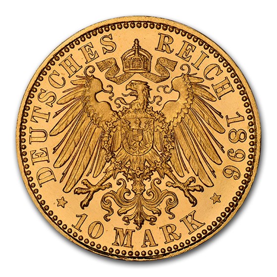 Buy 1896 German States Anhalt-Dessau Gold 10 Mark PF-67 NGC (UCAM) | APMEX