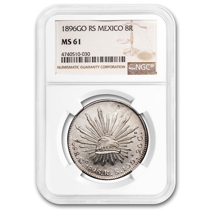 Buy 1896-Go RS Mexico Silver 8 Reales MS-61 NGC | APMEX