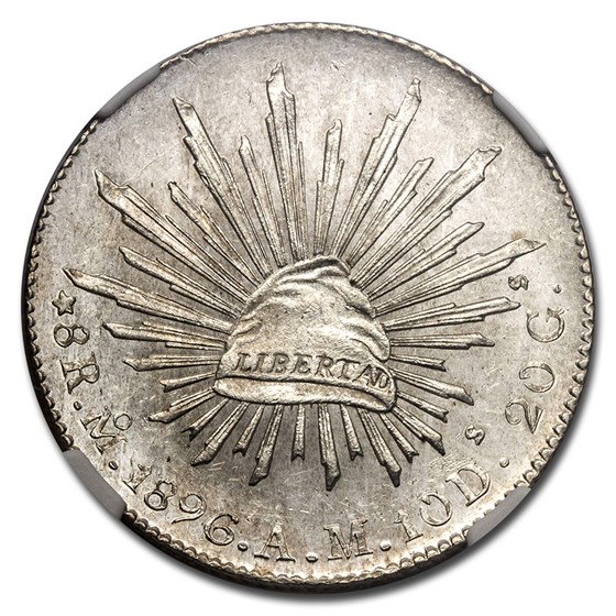 Buy 1896 Mo-AB Mexico Silver 8 Reales MS-62 NGC | APMEX