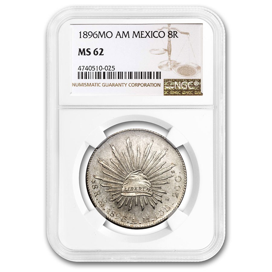 Buy 1896 Mo-AB Mexico Silver 8 Reales MS-62 NGC | APMEX