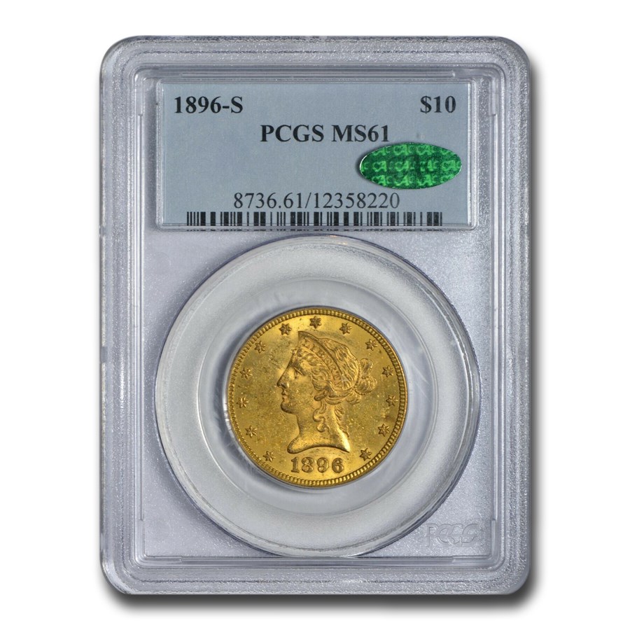 Buy 1896-S $10 Liberty Gold Eagle MS-61 PCGS CAC | APMEX