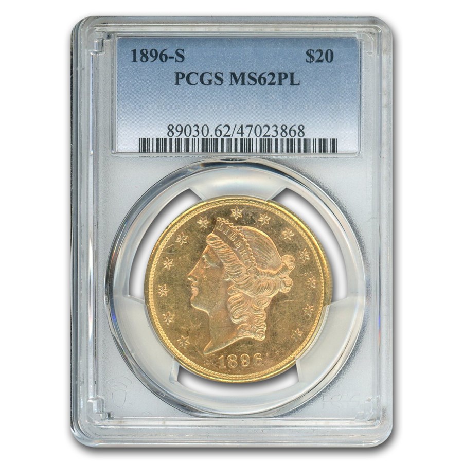 Buy 1896-S $20 Liberty Gold Double Eagle MS-62 PCGS (PL) | APMEX