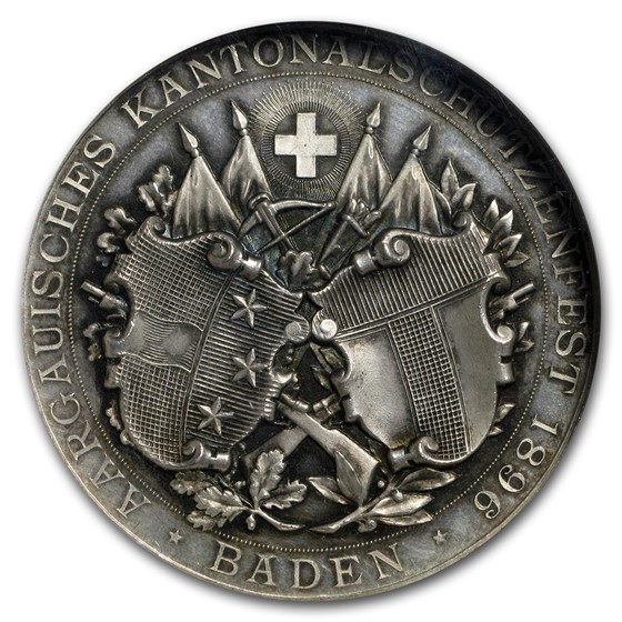 Buy 1896 Switzerland Shooting Thaler: Aargau-Baden Canton MS-63 NGC | APMEX