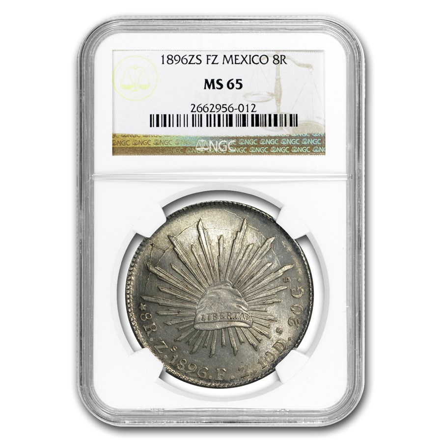 Buy 1896 Zs FZ Mexico Silver 8 Reales MS-65 NGC | APMEX