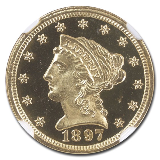 Buy 1897 $2.50 Liberty Gold Quarter Eagle PF-64 UCAM NGC CAC | APMEX