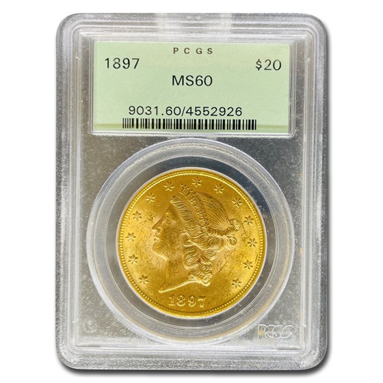 Buy 1897 $20 Liberty Gold Double Eagle MS-60 PCGS (OGH) | APMEX