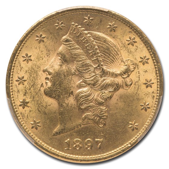 Buy 1897 $20 Liberty Gold Double Eagle MS-61 PCGS | APMEX