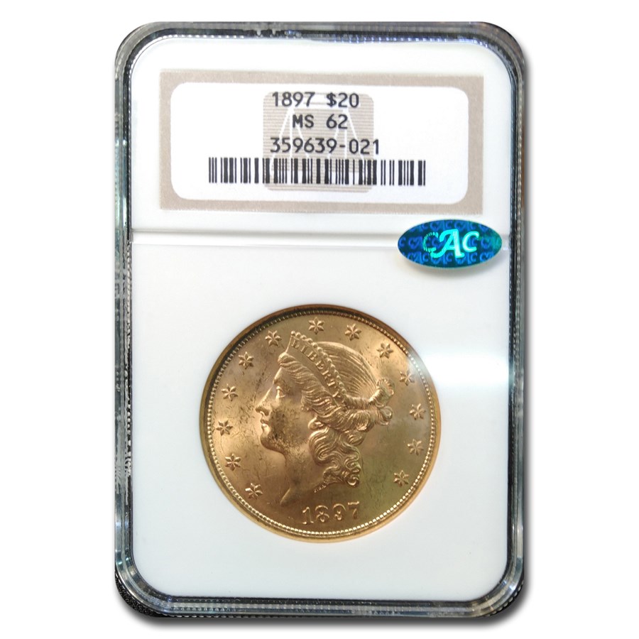Buy 1897 $20 Liberty Gold Double Eagle MS-62 NGC CAC | APMEX