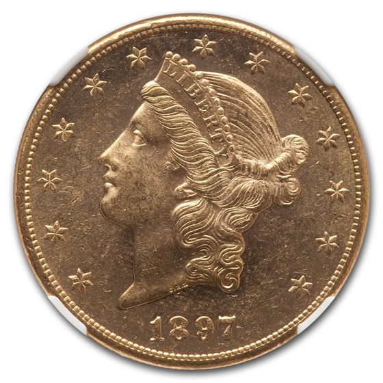 Buy 1897 $20 Liberty Gold Double Eagle MS-62 NGC (PL) | APMEX
