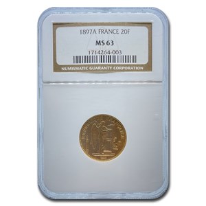 Buy 1897-A France Gold 20 Francs Angel MS-63 NGC | APMEX