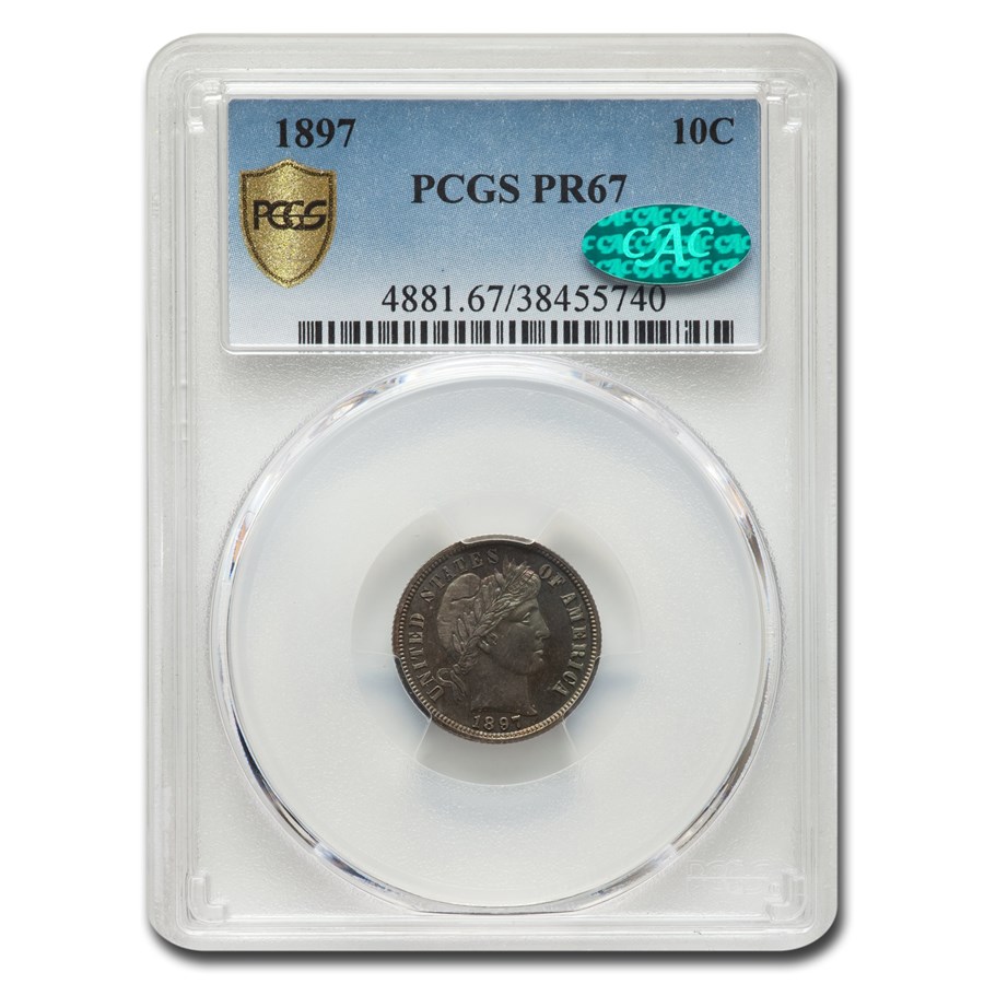 Buy 1897 Barber Dime PR-67 PCGS CAC | APMEX