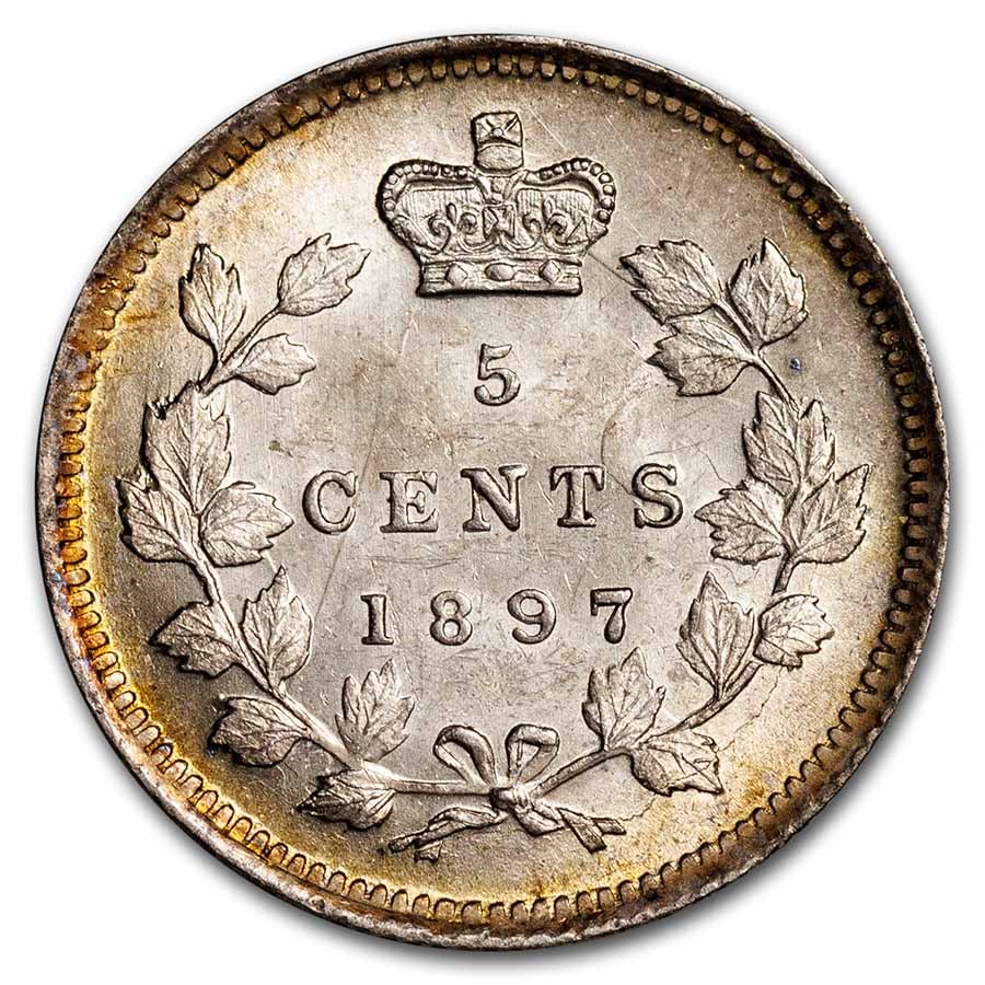 Buy 1897 Canada Silver 5 Cents Victoria BU | APMEX