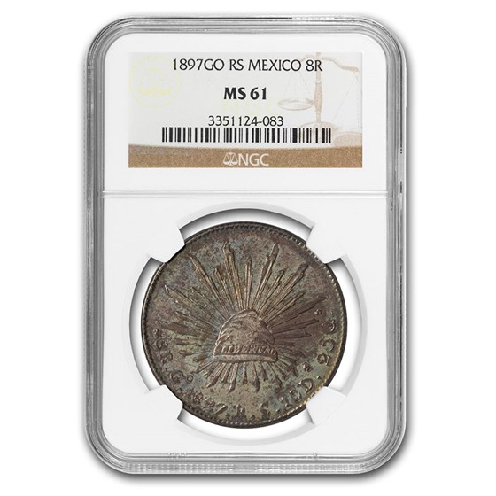 Buy 1897-Go RS Mexico Silver 8 Reales MS-61 NGC | APMEX