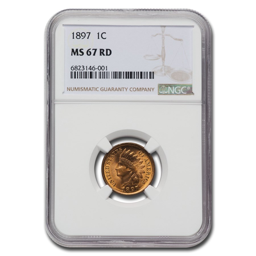 1897 Indian Head Cent MS-67 NGC (Red)