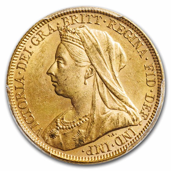 Buy 1897-M Australia Gold Sovereign Victoria Veiled Head MS-61 PCGS | APMEX
