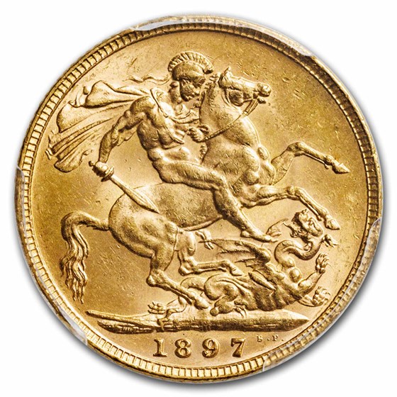 Buy 1897-M Australia Gold Sovereign Victoria Veiled Head MS-61 PCGS | APMEX