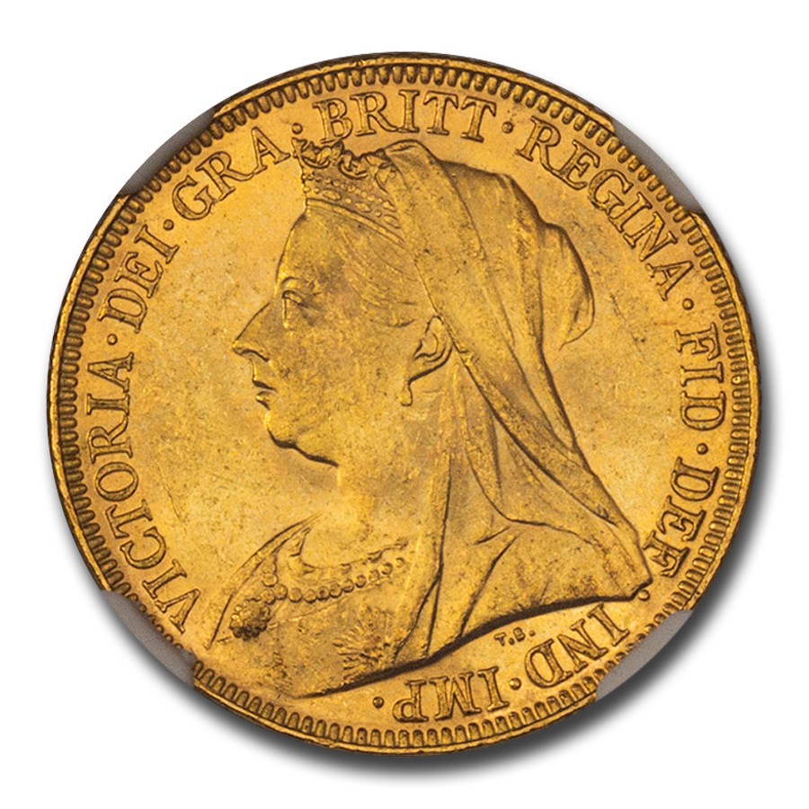 Buy 1897-M Australia Gold Sovereign Victoria Veiled Head MS-63 NGC | APMEX