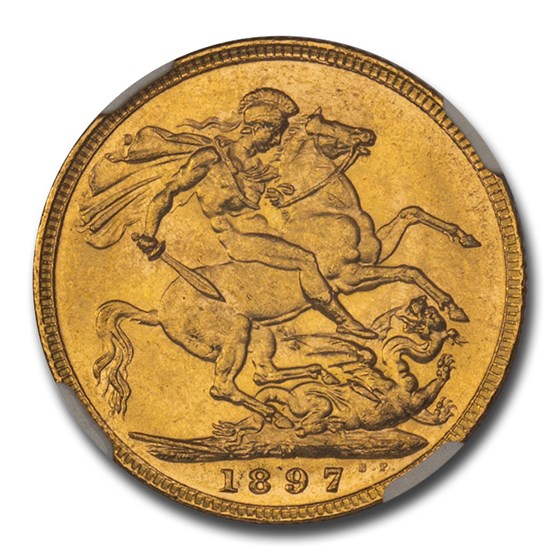 Buy 1897-M Australia Gold Sovereign Victoria Veiled Head MS-63 NGC | APMEX