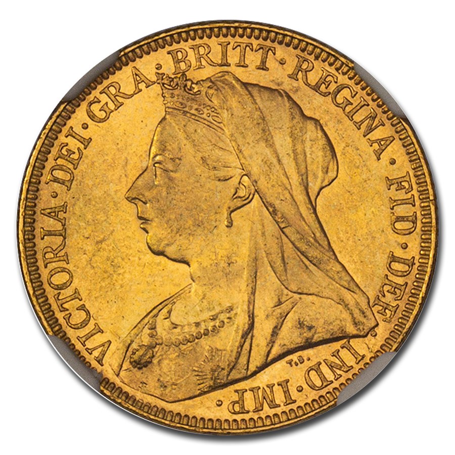 Buy 1897-M Australia Gold Sovereign Victoria Veiled Head MS-63 NGC | APMEX