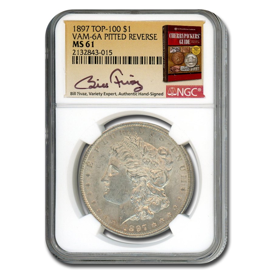 Buy 1897 Morgan Dollar MS-61 NGC (VAM-6A Pitted Rev, Fivaz Label) | APMEX