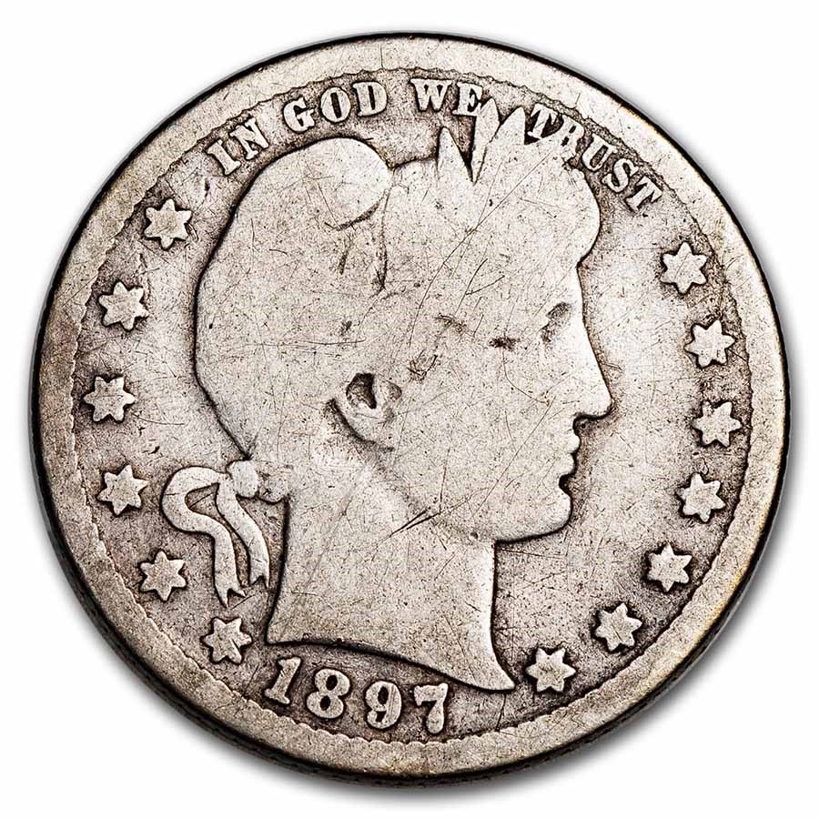Buy 1897-O Barber Quarter Good Details (Cleaned) | APMEX