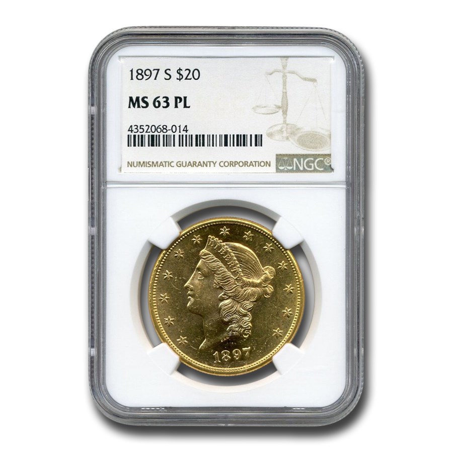 Buy 1897-S $20 Liberty Gold Double Eagle MS-63 NGC (PL) | APMEX