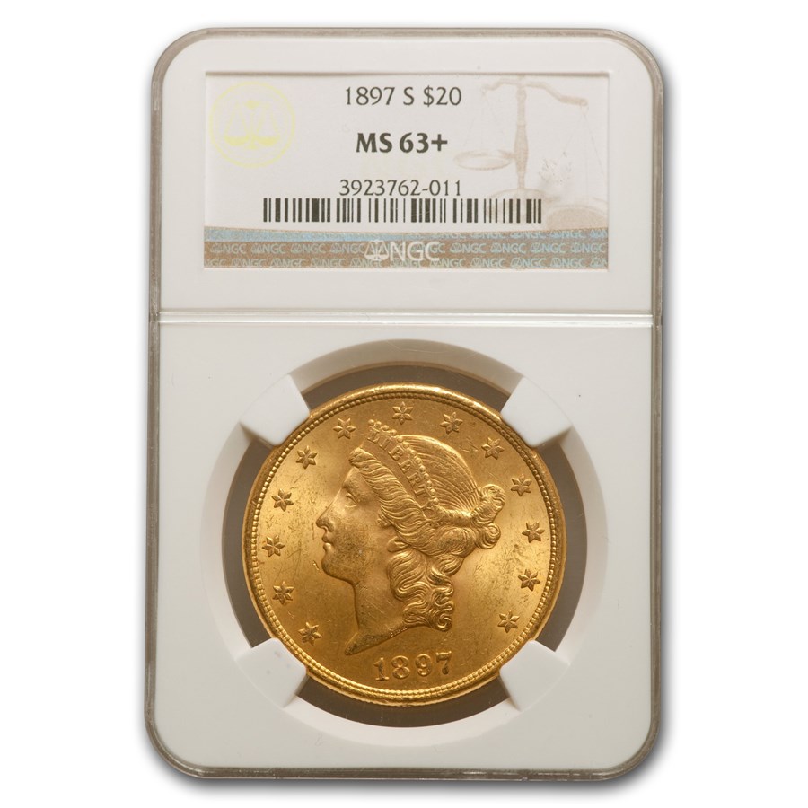 Buy 1897-S $20 Liberty Gold Double Eagle MS-63+ NGC | APMEX