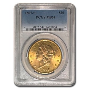 Buy 1897-S $20 Liberty Gold Double Eagle MS-64 PCGS | APMEX