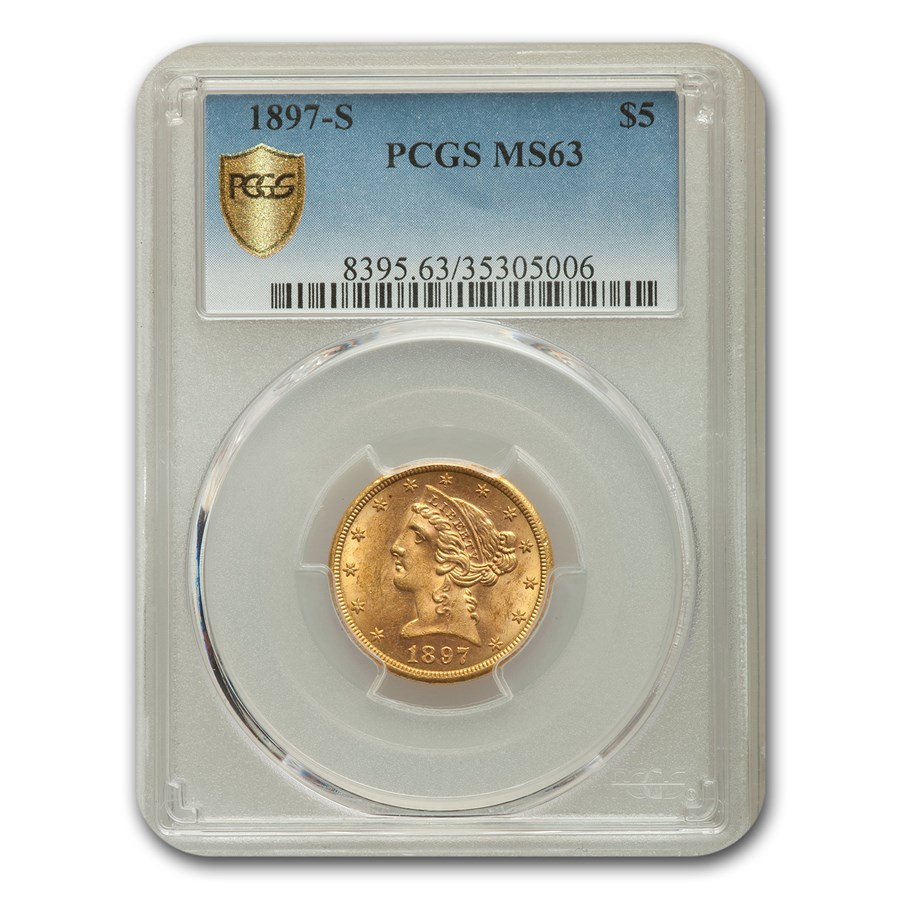 Buy 1897-S $5 Liberty Gold Half Eagle MS-63 PCGS | APMEX