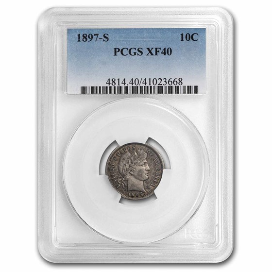 1897-S Barber Dime XF-40 PCGS