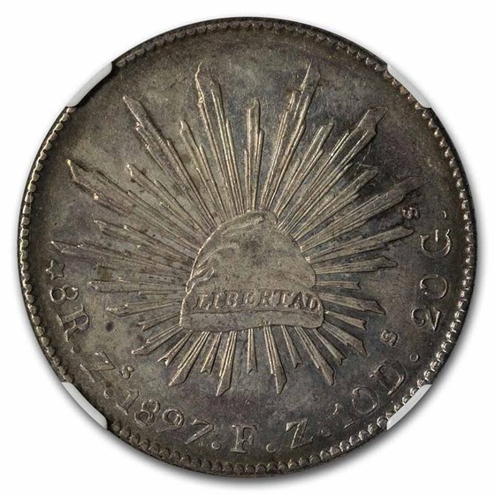 Buy 1897-Zs FZ Mexico Silver 8 Reales MS-61 NGC | APMEX