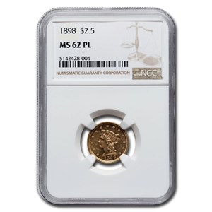 Buy 1898 $2.50 Liberty Gold Quarter Eagle MS-62 NGC (PL) | APMEX