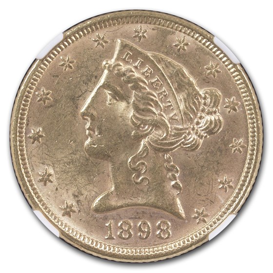 Buy 1898 $5 Liberty Gold Half Eagle MS-63 NGC | APMEX