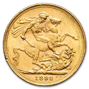 1898-M Australia Gold Sovereign Victoria Veiled Head AU