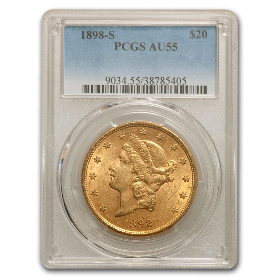 Buy 1898-S $20 Liberty Gold Double Eagle AU-55 PCGS | APMEX