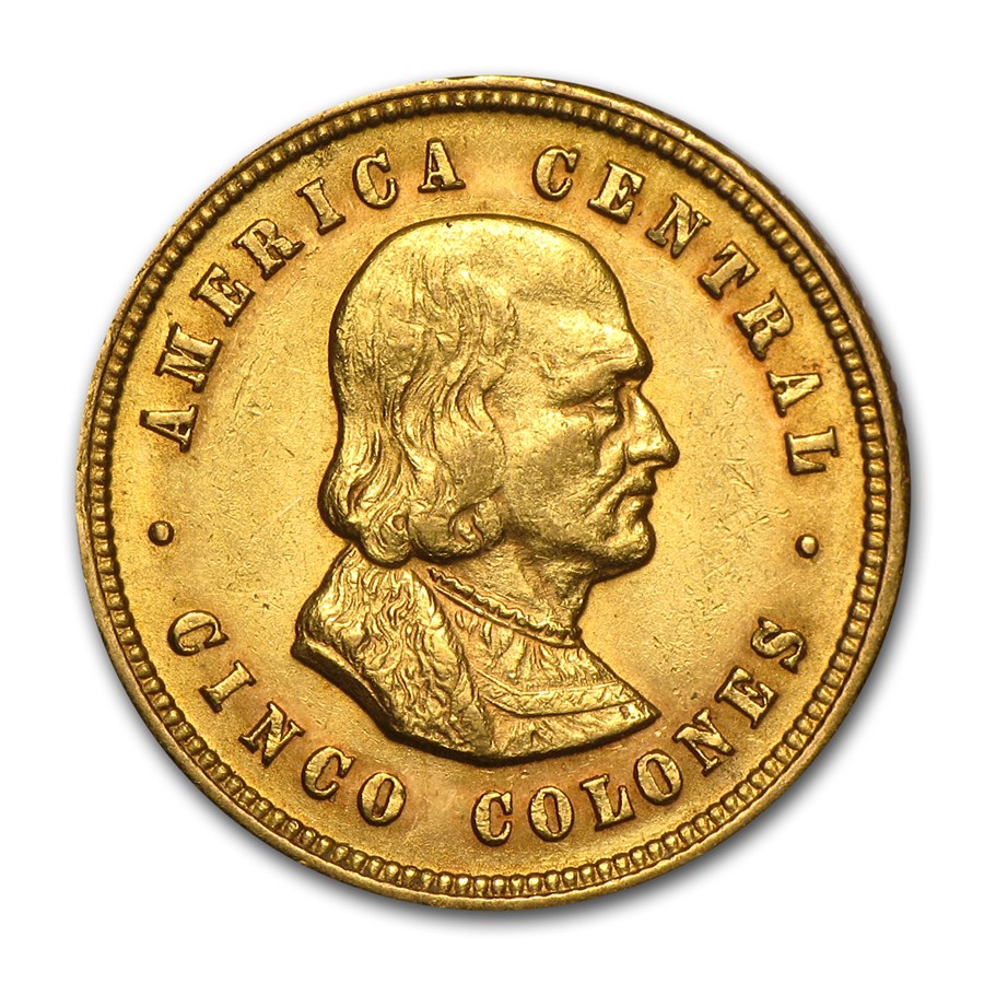 Buy 1899-1900 Costa Rica Gold 5 Colones Avg Circ (AGW= .1125) | APMEX