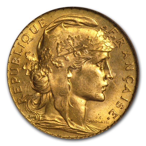 Buy 1899-1914 France Gold 20 Francs Rooster MS-64 NGC/PCGS | APMEX